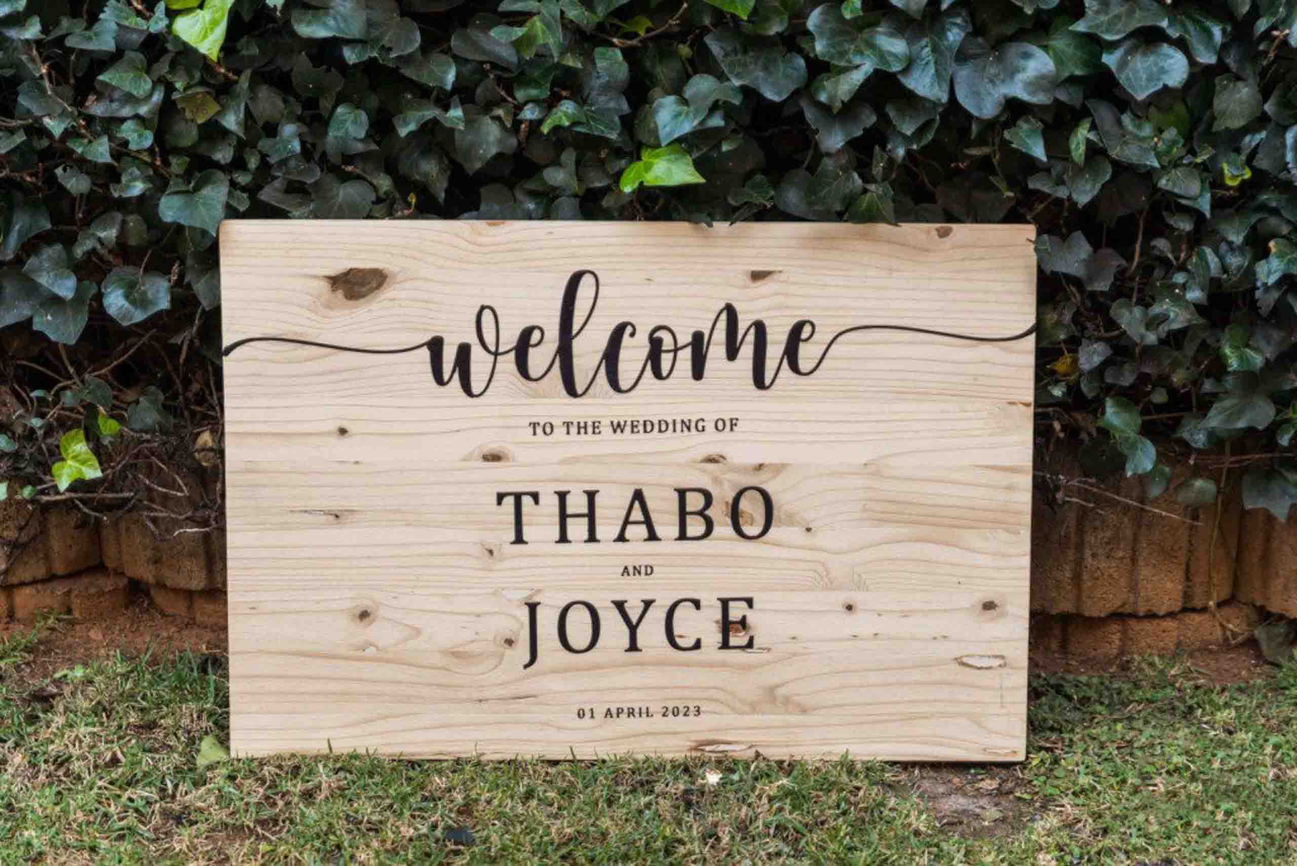Adorable Wood Welcome Board - Johannesburg